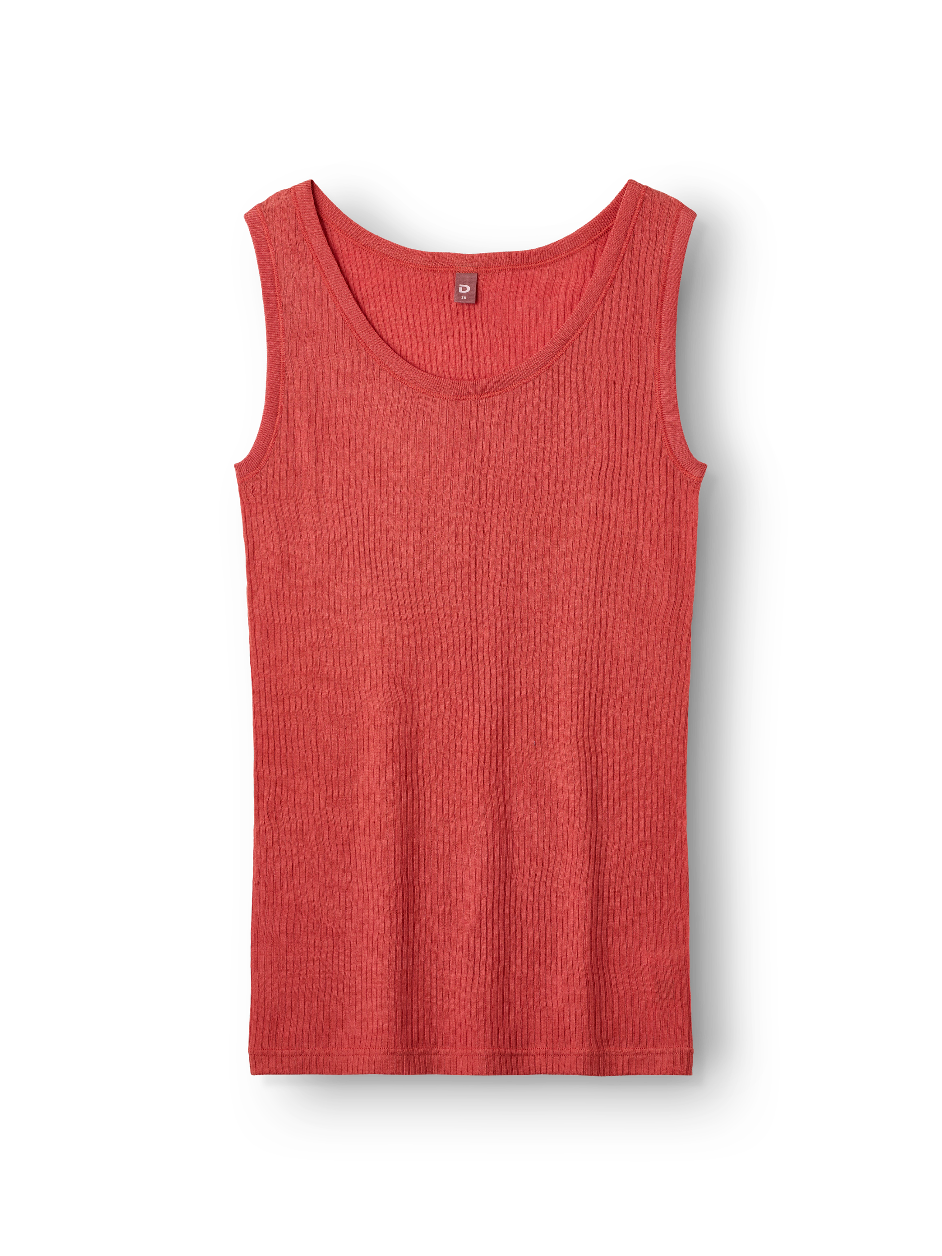 Women's merino wool tank top in Retro red - €35.99 - Dilling