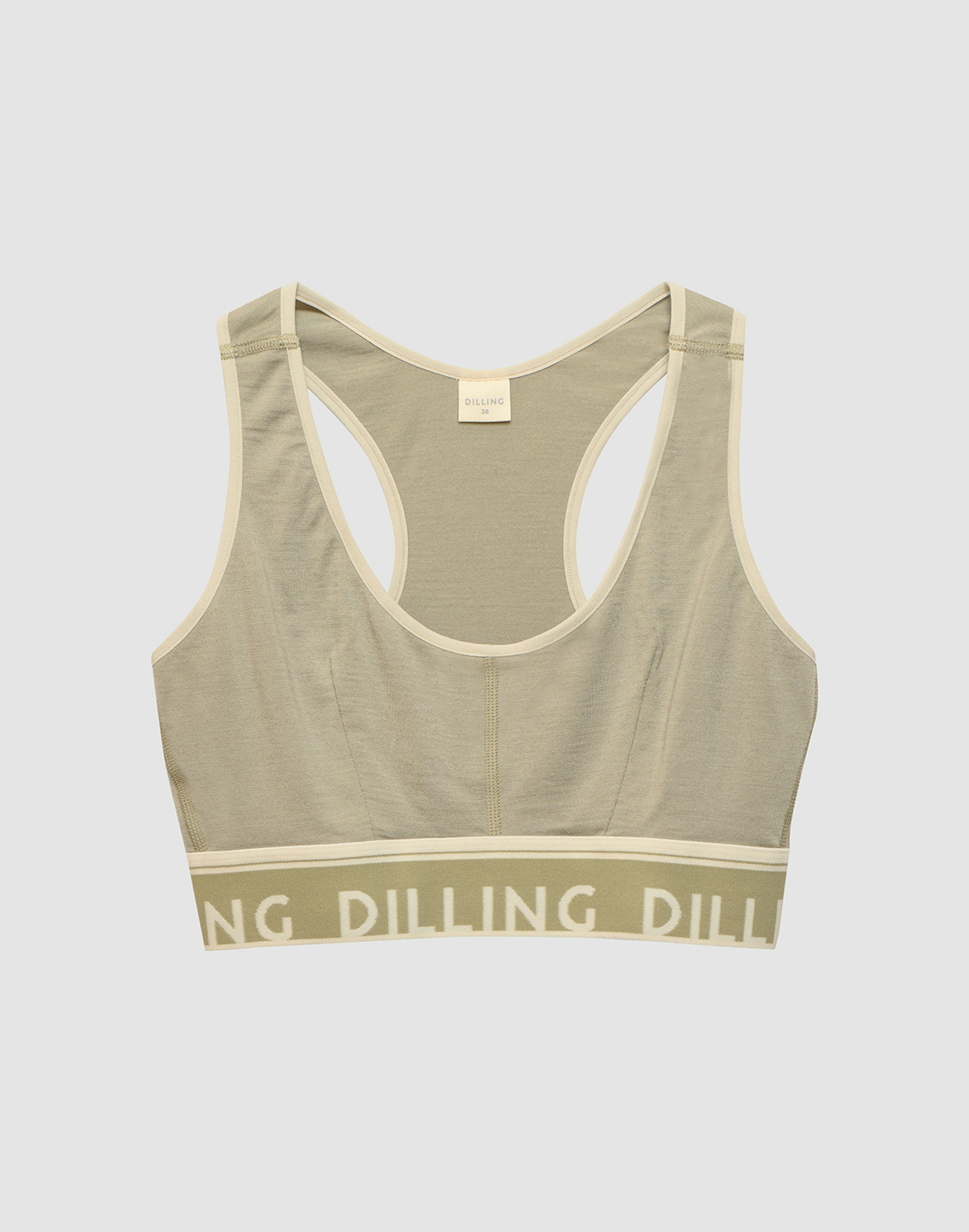 Women's merino wool sports bra in Seamist - £34.99 - Dilling