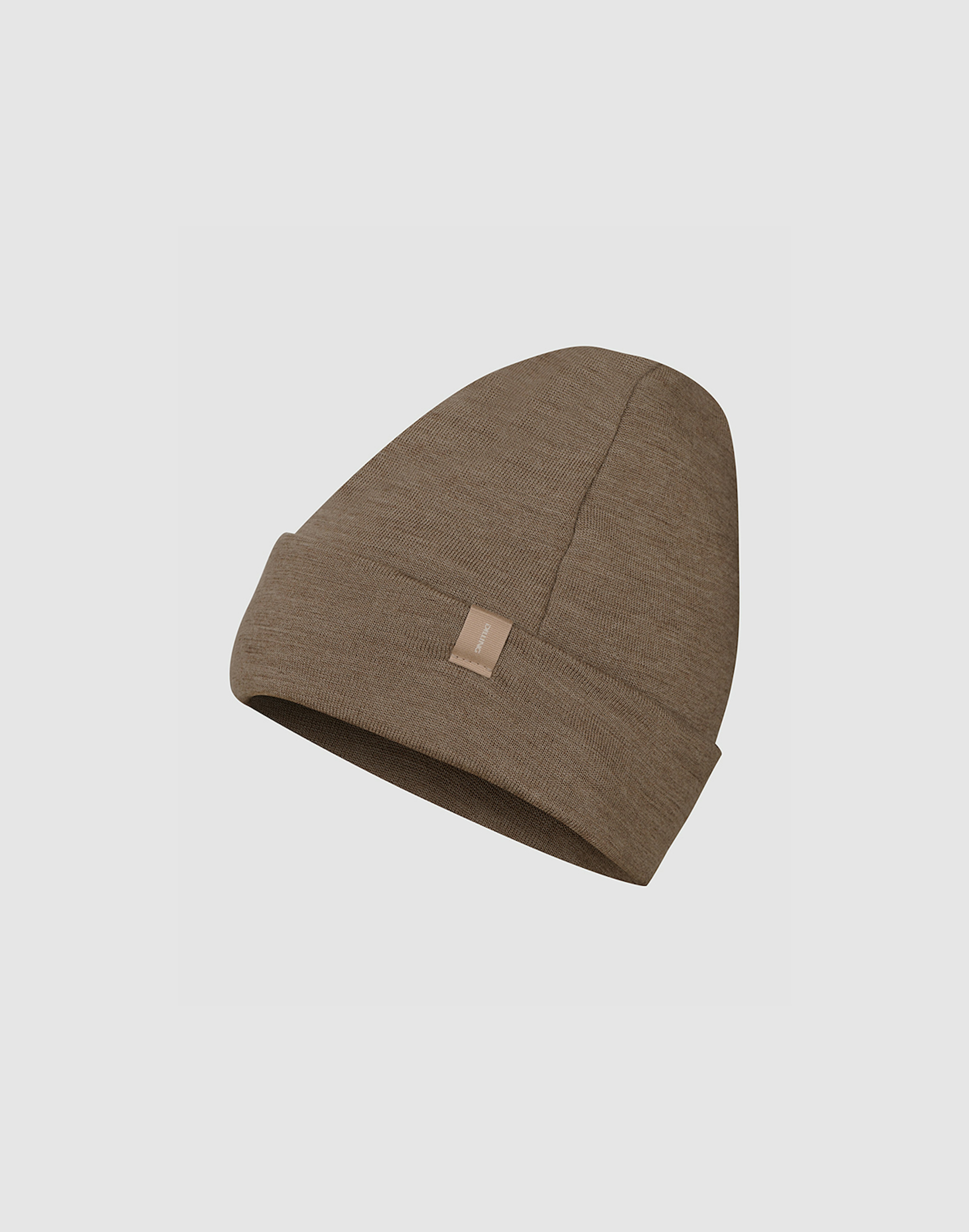 Children's merino wool terry hat - Brown melange