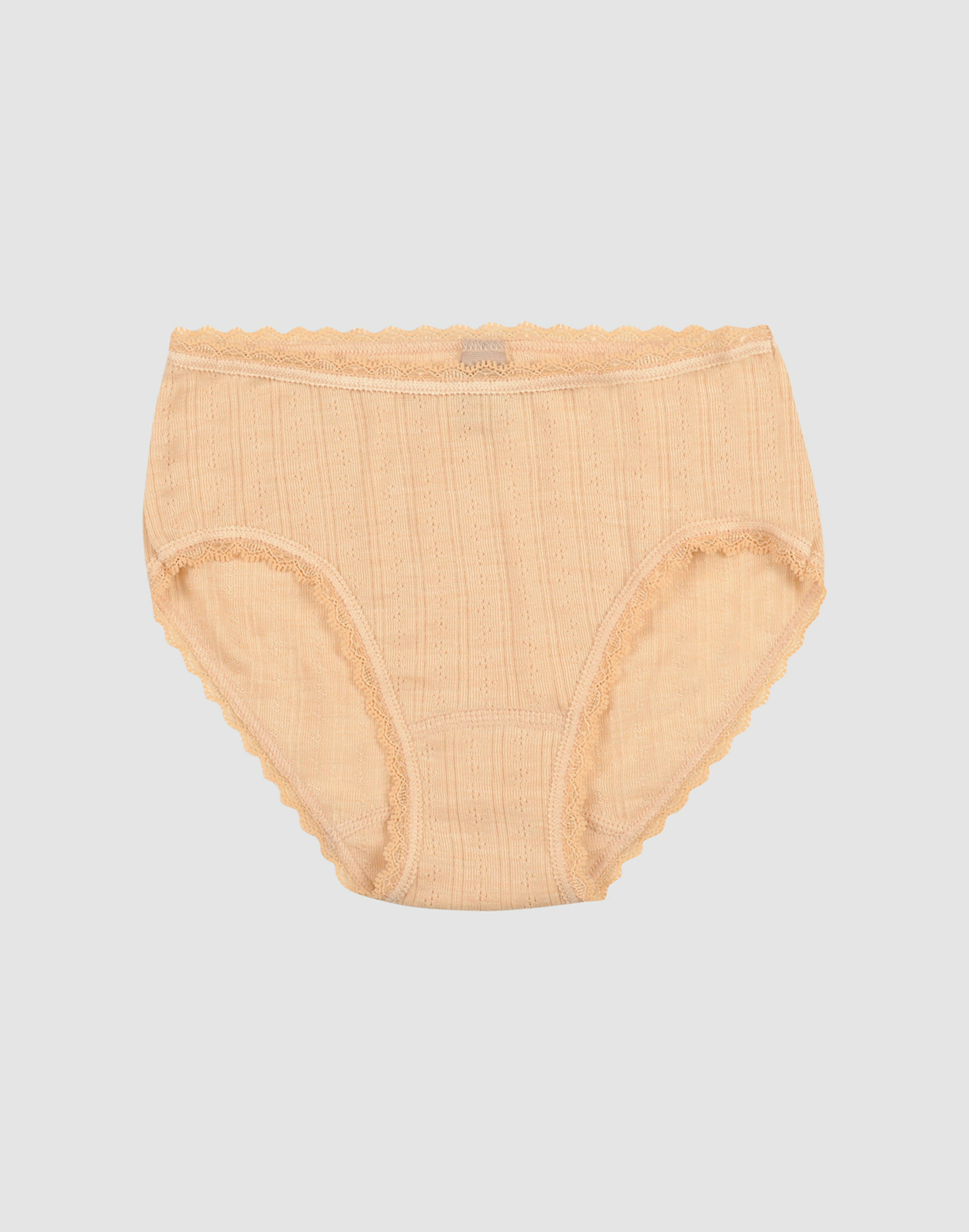 Children's merino wool/silk pointelle briefs - Blush