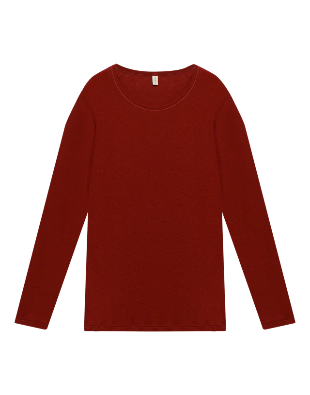 Plus size women's merino wool long sleeve top - $83.99 - Dilling