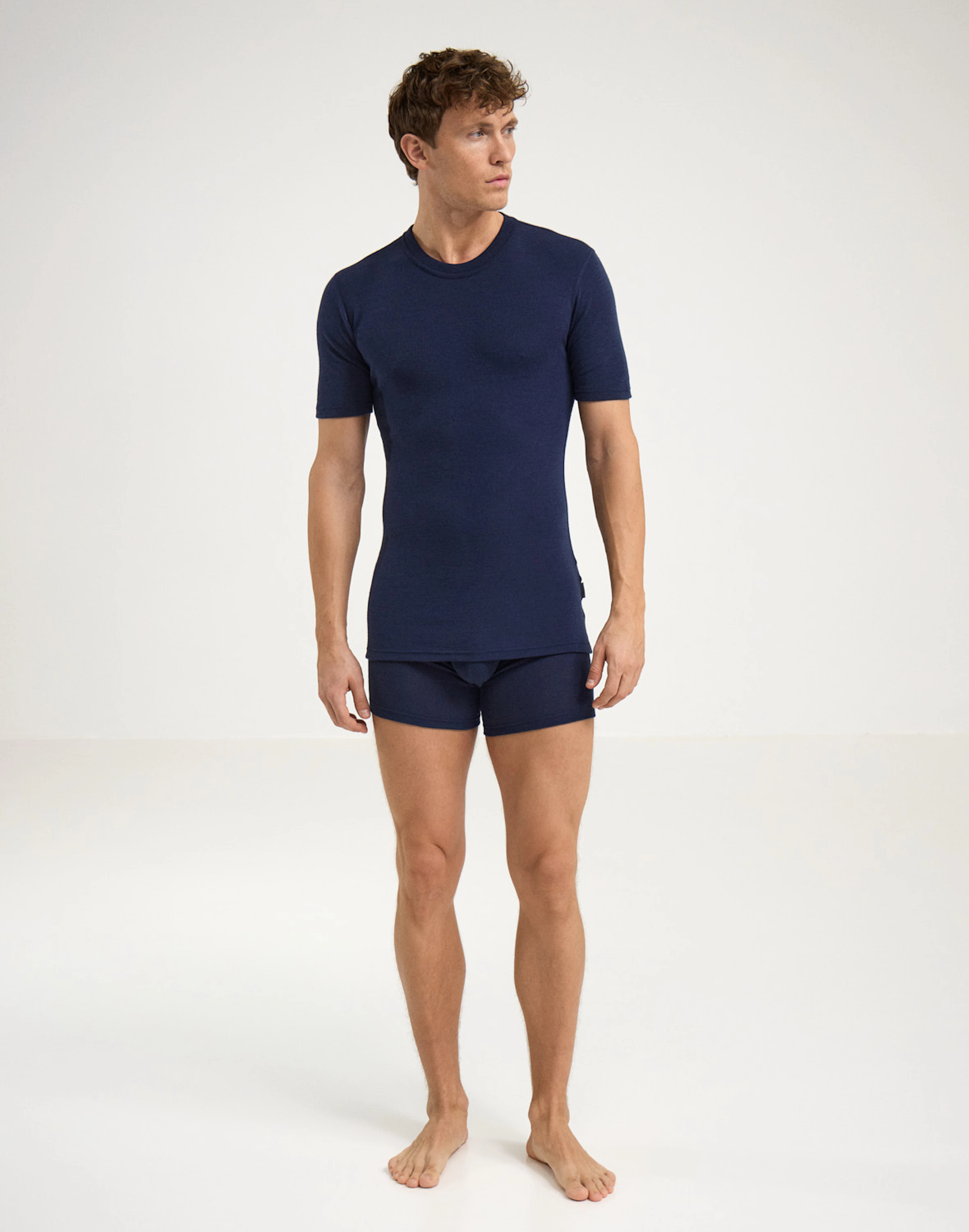 Men's merino wool boxer shorts in Navy blue - $47.99 - Dilling
