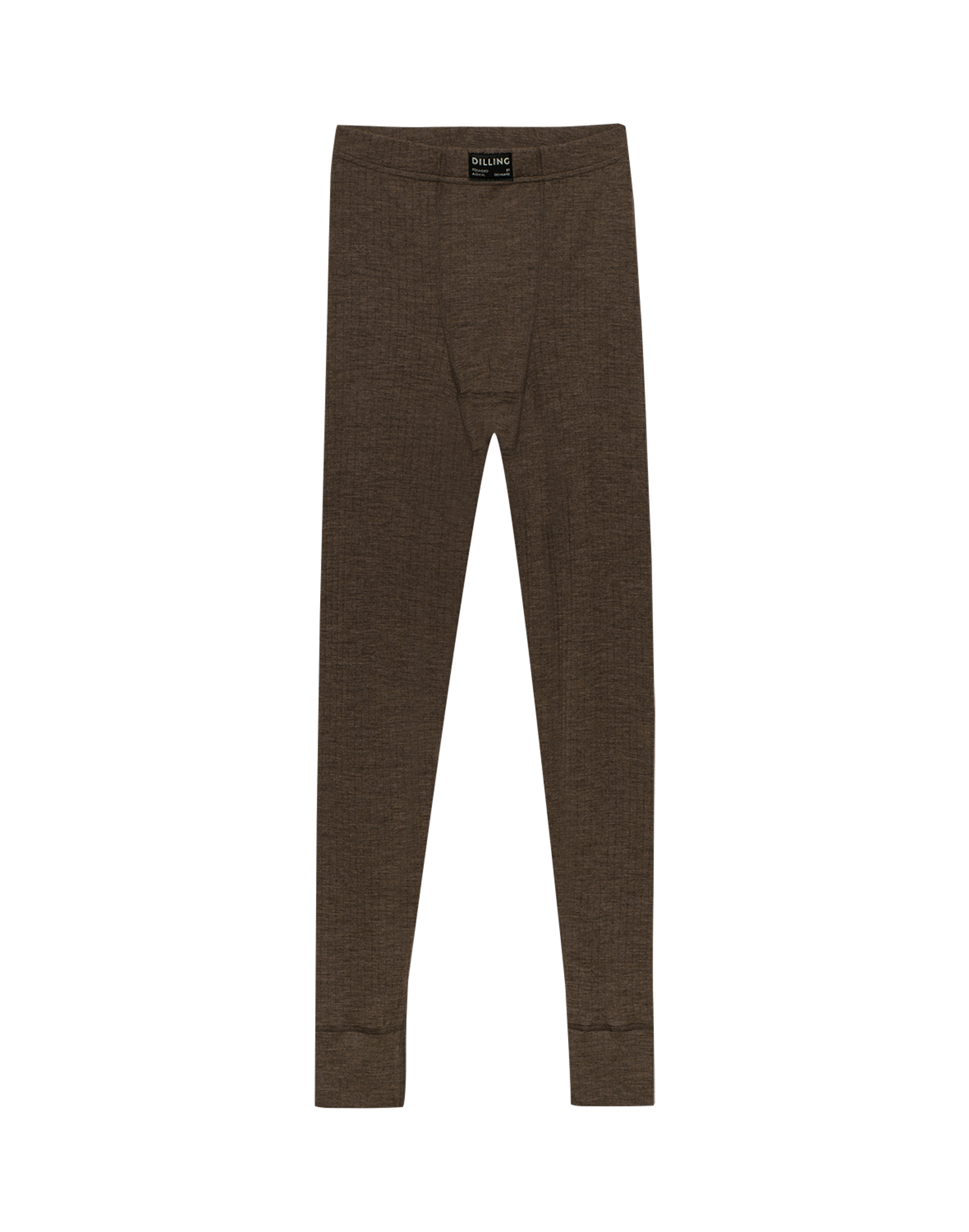 Men s merino wool long johns without fly Chestnut brown Dilling