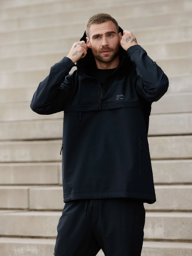 Men’s softshell anorak in Black - Free shipping - Dilling